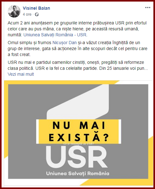 USR-ul se devorează de la interior: „Nu mai e partidul oamenilor ...